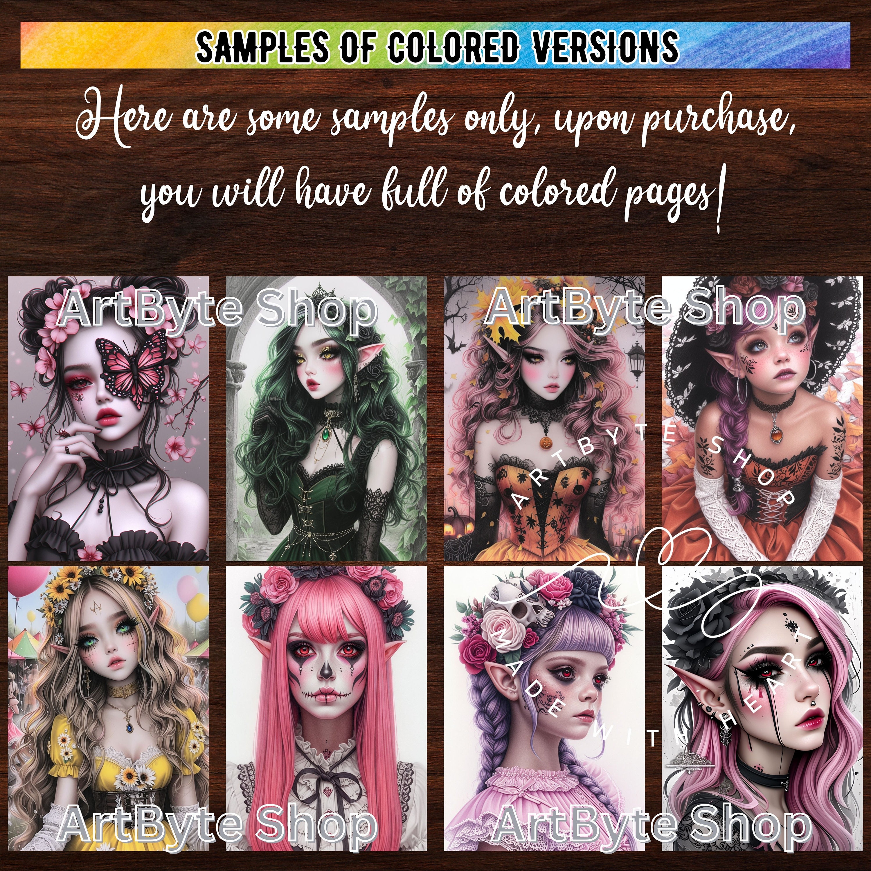 Elf Story 4 - Gothic Elves : 80 Gothic Elf Coloring Pages for Adults ...