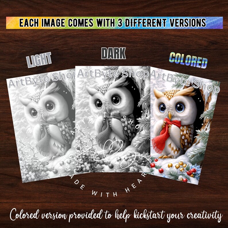 Cute Animals in Frosted Land: 100 Christmas Coloring Pages for Adults ...