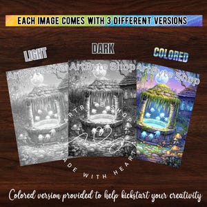 Spooky Garden: 85 Coloring Pages for Adults and Kids Instant Download ...