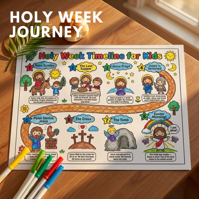Holy Week Coloring Page Printable for Kids, Walk With Jesus | Christian ...