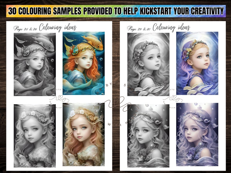 Ocean Fairy Girls Fantasy Anime Coloring Page for Adults + Kids Instant ...