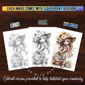 Garden Gnome 2: Cute Flower Gnomes - 60 Coloring Pages for Adults and ...