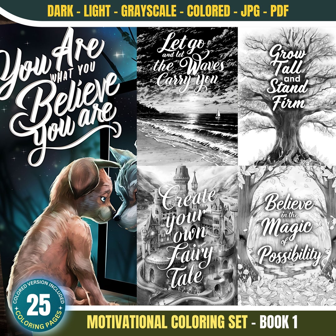 Motivational Coloring Pages for Kids & Adults, Printable Coloring Pages ...