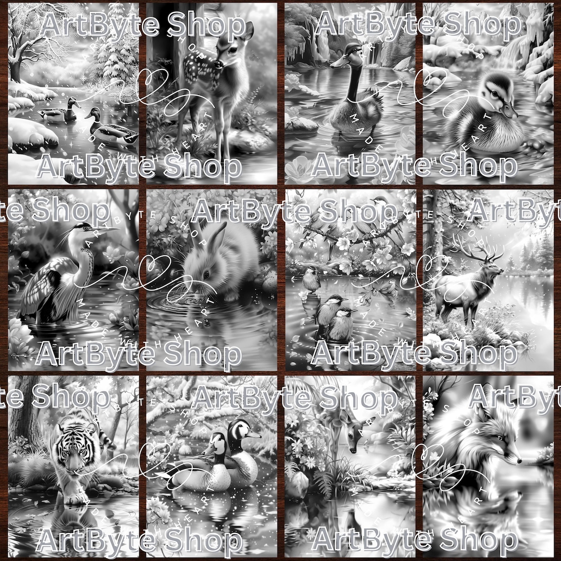 Animal Kingdom 4: Stunning Reflections - 66 Coloring Pages for Adults ...