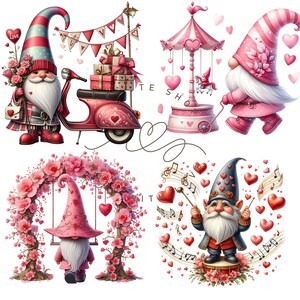 65+ Watercolor Valentine Gnomes Clip Art Bundle, Festive Gnomes Clipart ...