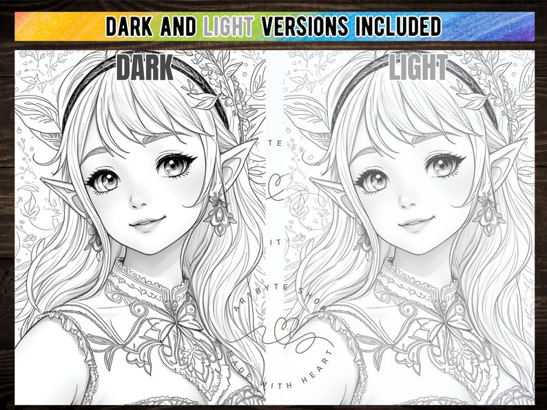 30 Enchanted Elves Magical Coloring Pages Adults for Fantasy - Etsy