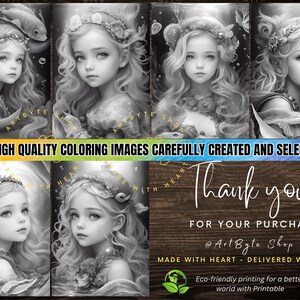 Ocean Fairy Girls Fantasy Anime Coloring Page for Adults + Kids Instant ...