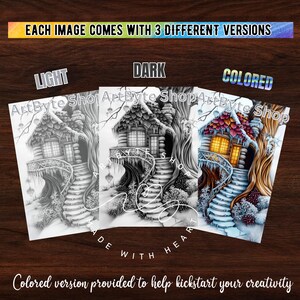 Fantasy Houses in Frosted: 115 Coloring Pages for Adults and Kids ...