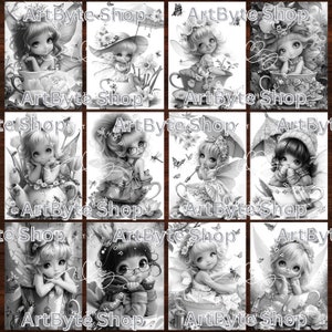 Fairy Cuties 1-fairy Girls in Teacups: 80 Coloring Pages for Adults and ...