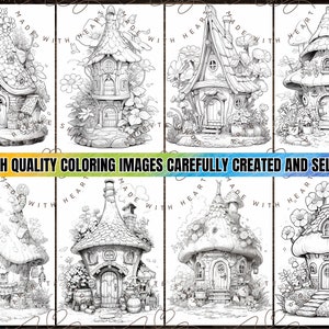 50 Whimsical Gnome Homes Coloring Pages for Kids and Adults - Instant ...