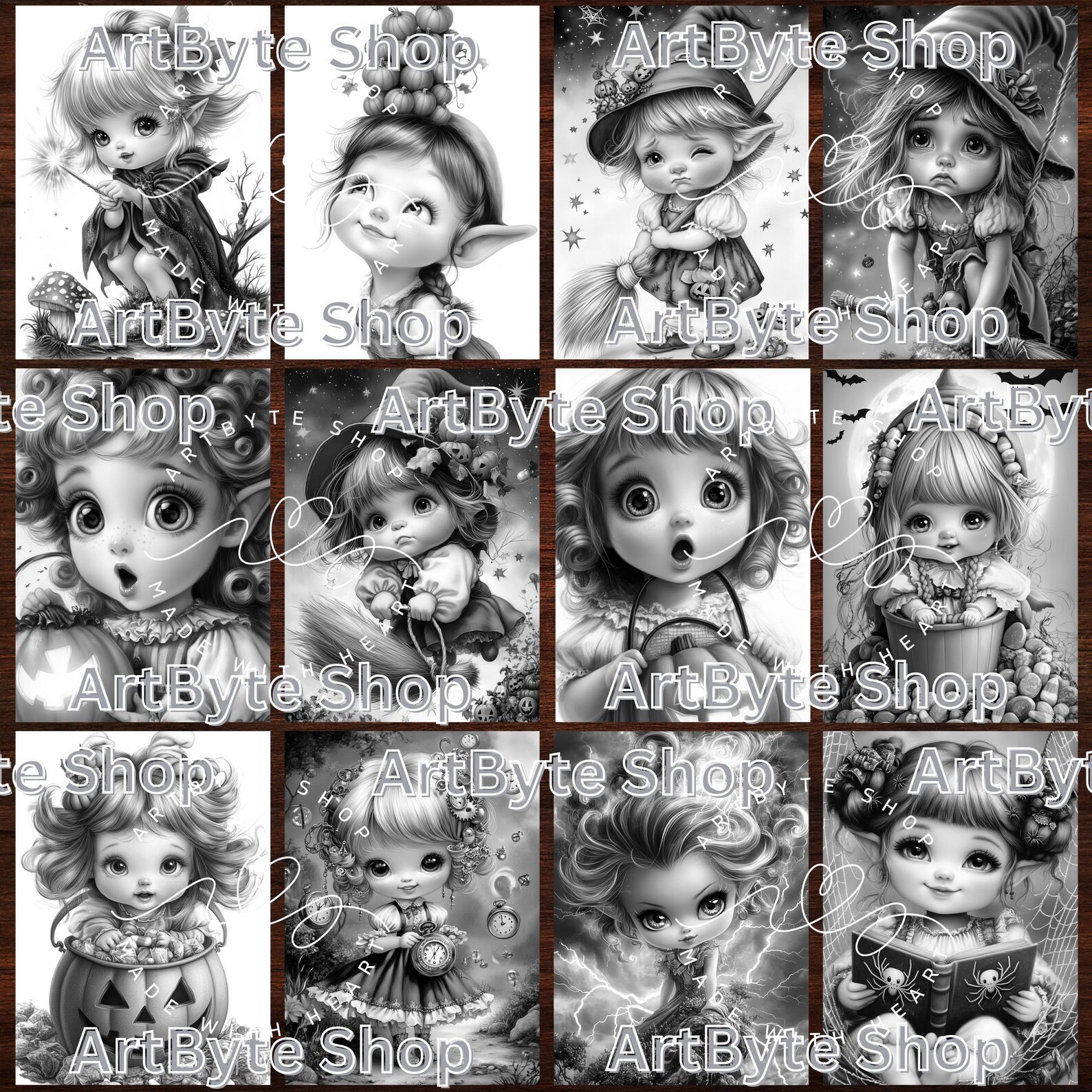 Cute Halloween Gnomes: 80 Coloring Pages for Adults and Kids Instant ...