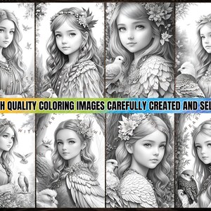 30 Whimsical Woodland Fairy Girls (book 2) Coloring Pages+30 Coloring ...