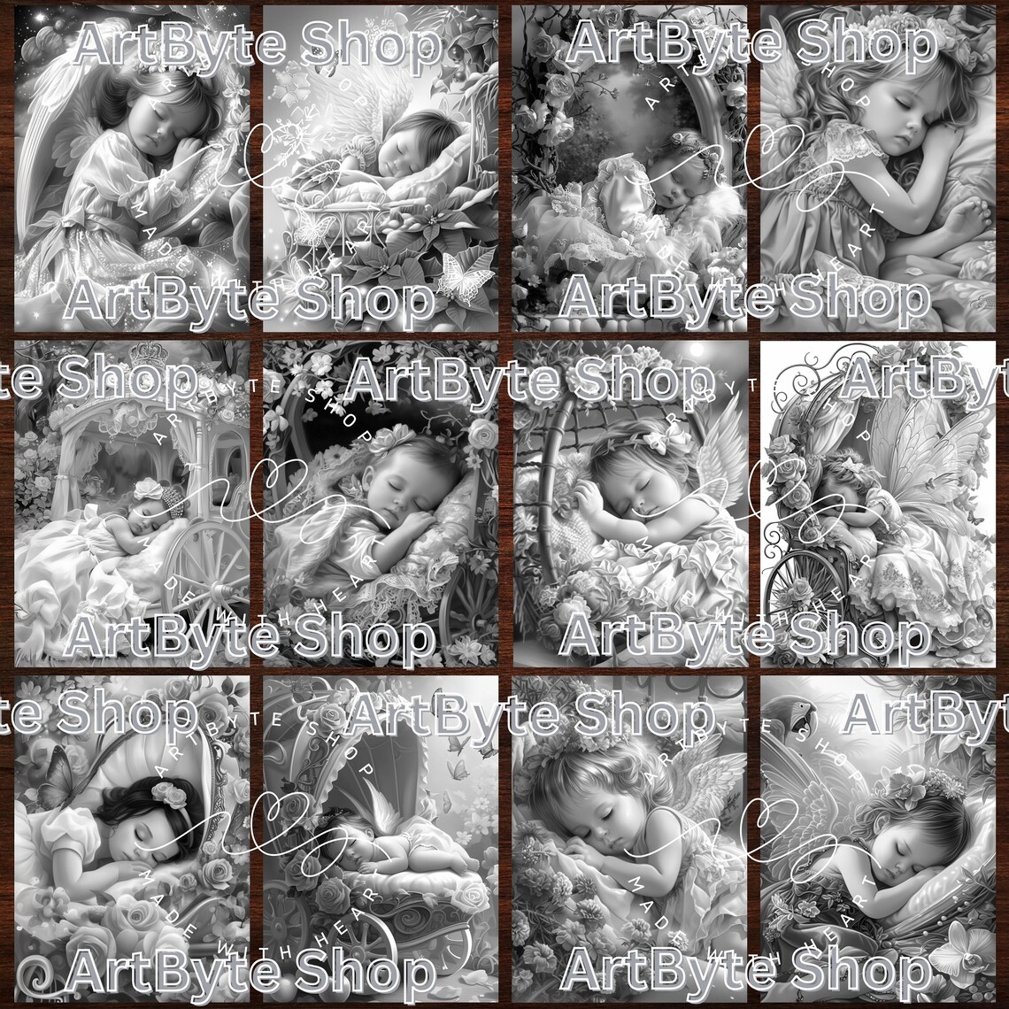 Sweet Cradle Dreams - 60 Coloring Pages for Adults and Kids Instant ...