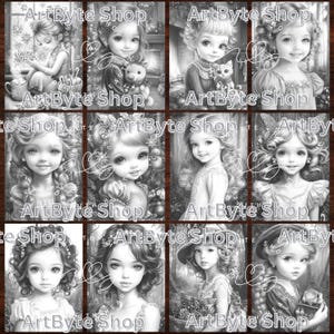 Darling Christmas Girls: 120 Coloring Pages for Adults and Kids Instant ...