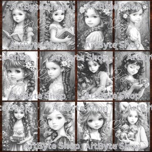 Darling Christmas Girls: 120 Coloring Pages for Adults and Kids Instant ...