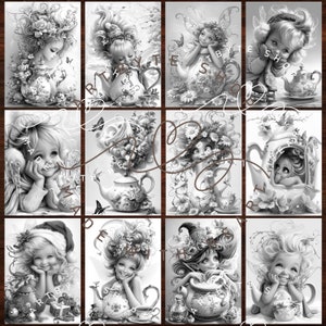Whimsical Teapot Fairies - 100 Coloring Pages for Adults and Kids ...