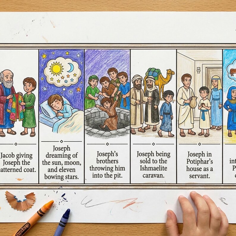 Joseph Coat of Many Colors Printable Craft, Bible Story Coloring Book ...