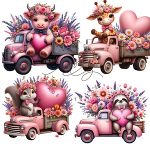 57 Cute Pink Animals Clip Art Bundle, Valentine Animal Clipart ...
