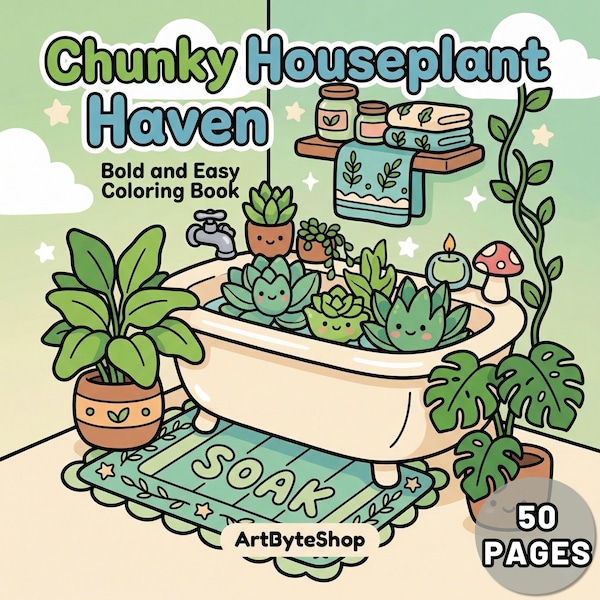 Plant Coloring Book - Etsy UK