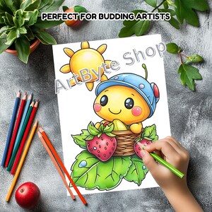 Bold and Easy Cute Kawaii Spring Coloring Book: 100 Coloring Pages for ...
