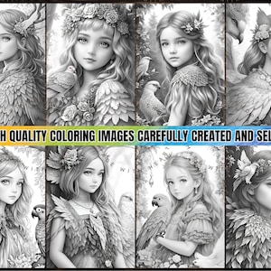 30 Whimsical Woodland Fairy Girls (book 2) Coloring Pages+30 Coloring ...