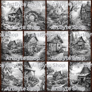 Charming Old Barns: 110 Coloring Pages for Adults and Kids Instant ...