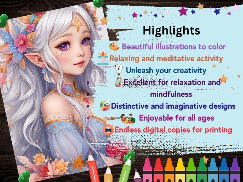 30 Enchanted Elves Magical Coloring Pages Adults for Fantasy - Etsy