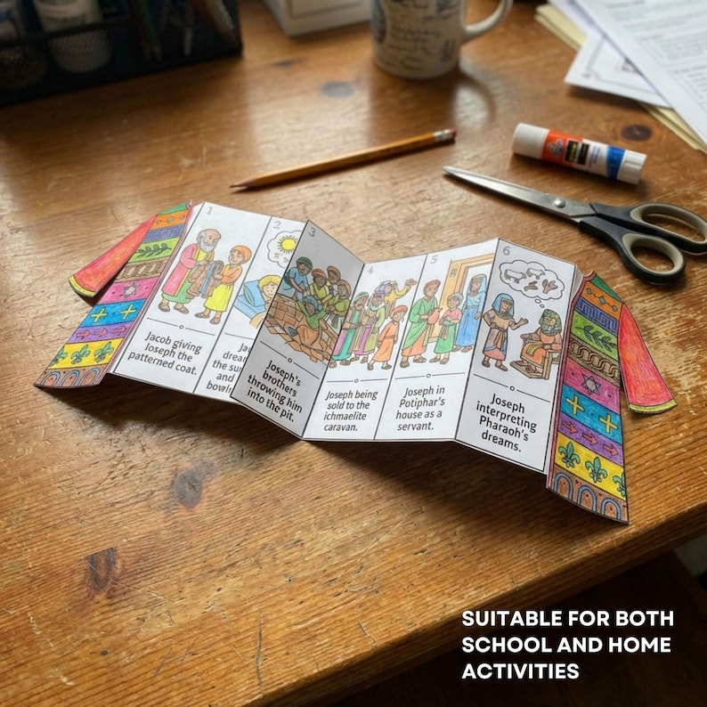 Joseph Coat of Many Colors Printable Craft, Bible Story Coloring Book ...