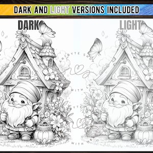 50 Whimsical Gnome Homes Coloring Pages for Kids and Adults - Instant ...