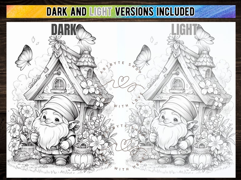 50 Whimsical Gnome Homes Coloring Pages for Kids and Adults - Instant ...