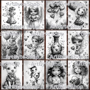 Magic Adorable Valentine: 115 Coloring Pages for Adults and Kids ...