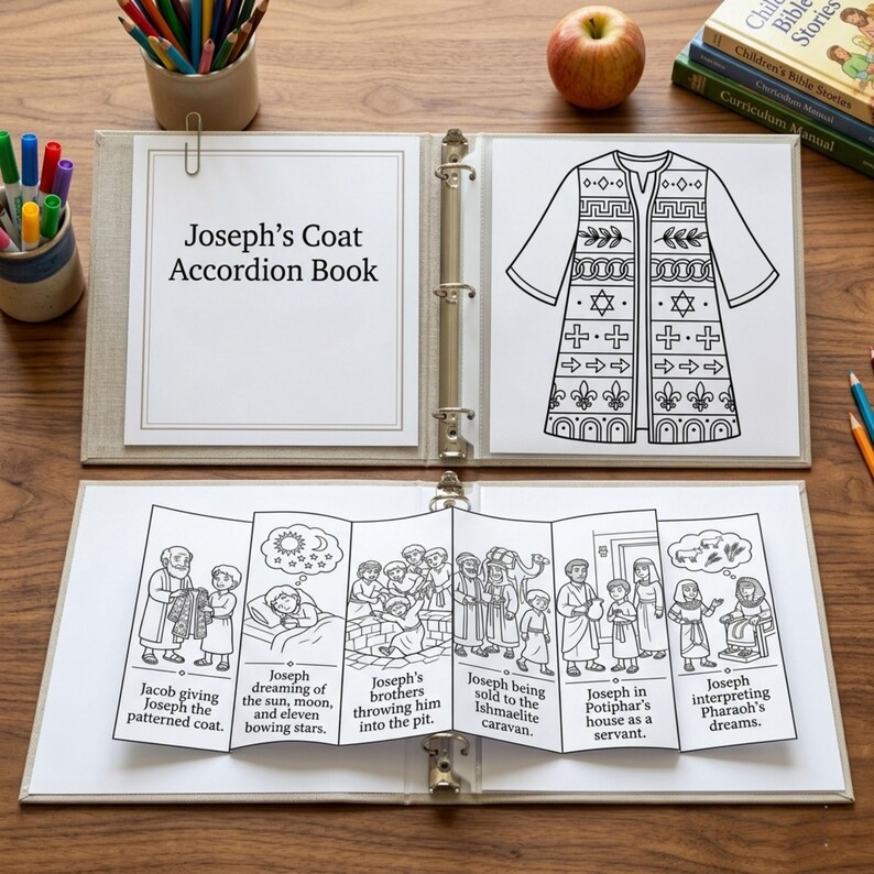 Joseph Coat of Many Colors Printable Craft, Bible Story Coloring Book ...