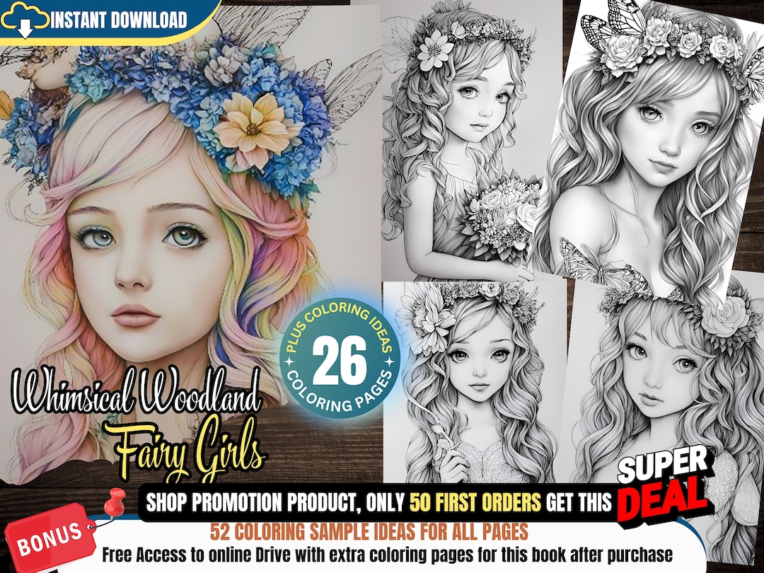 26 Whimsical Woodland Fairy Girls Coloring Pages+ 52 Coloring Ideas ...