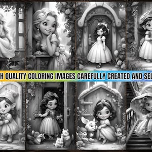 Fairy Tales Princesses - 30 Enchanting Coloring Pages for Adults and ...