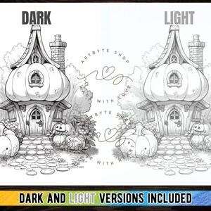 50 Magical Pumpkin Houses Coloring Pages for Adults + Kids Instant ...