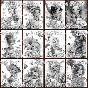 Fairy Cuties 1-fairy Girls in Teacups: 80 Coloring Pages for Adults and ...