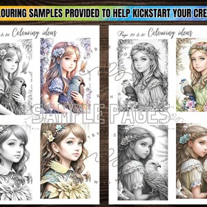 30 Whimsical Woodland Fairy Girls (book 2) Coloring Pages+30 Coloring ...