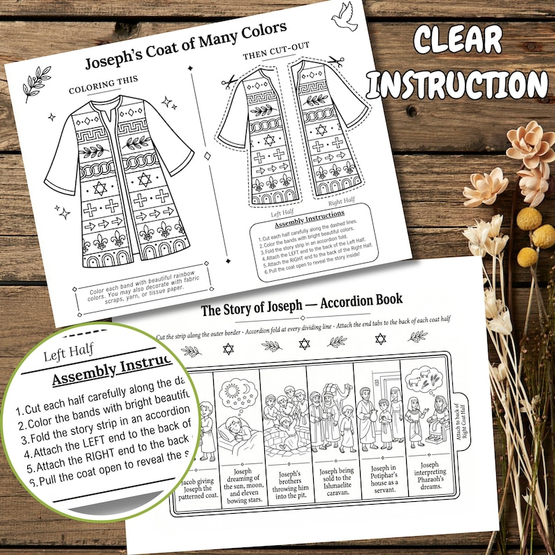 Joseph Coat of Many Colors Printable Craft, Bible Story Coloring Book ...