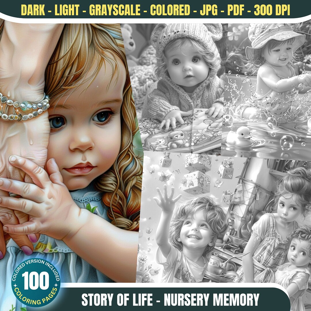 Story of Life - Nursery Memory: 100 Coloring Pages for Adults and Kids ...