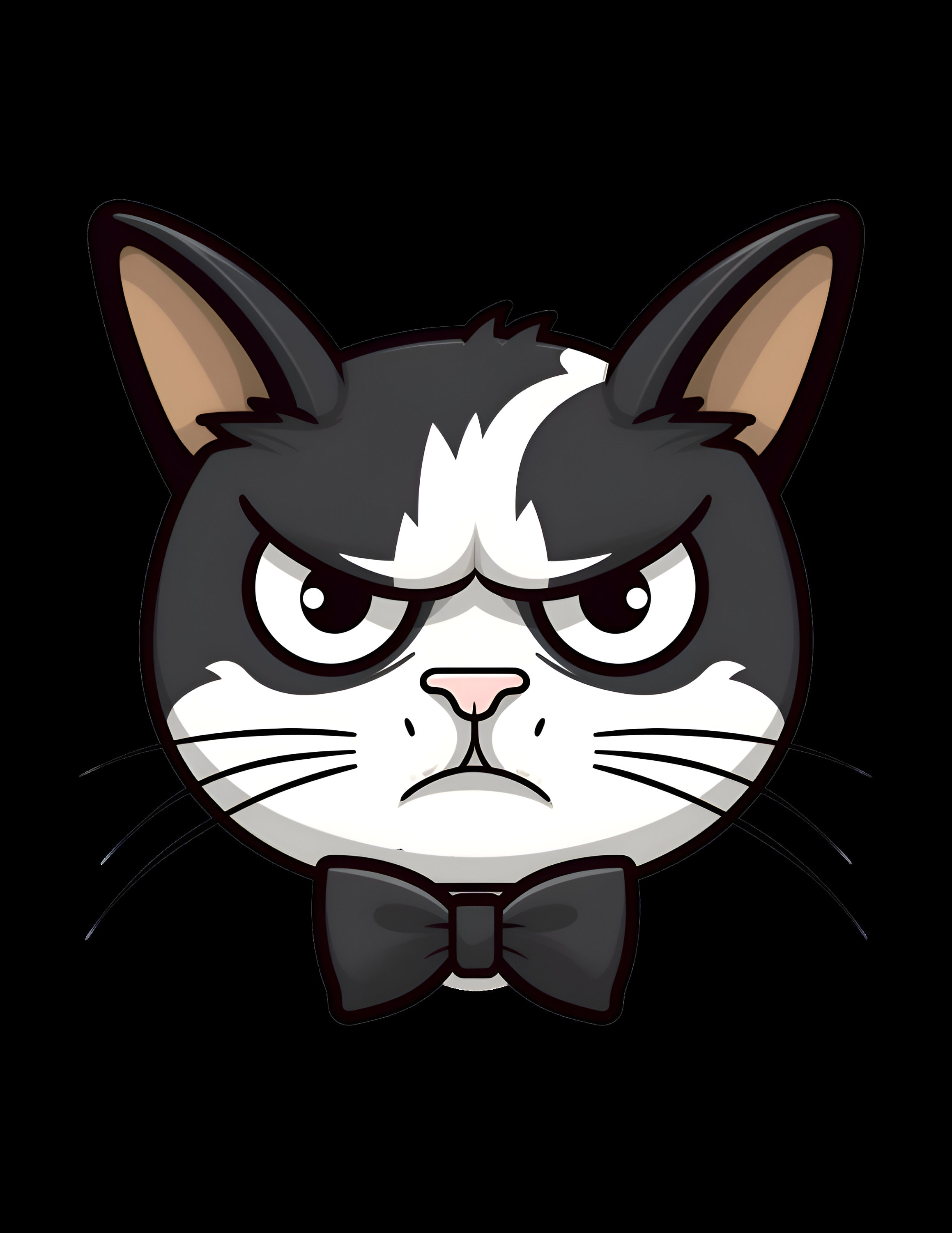 12 Grumpy Cats Clipart, Sad Angry Tuxedo Kitten, Digital Post Card ...