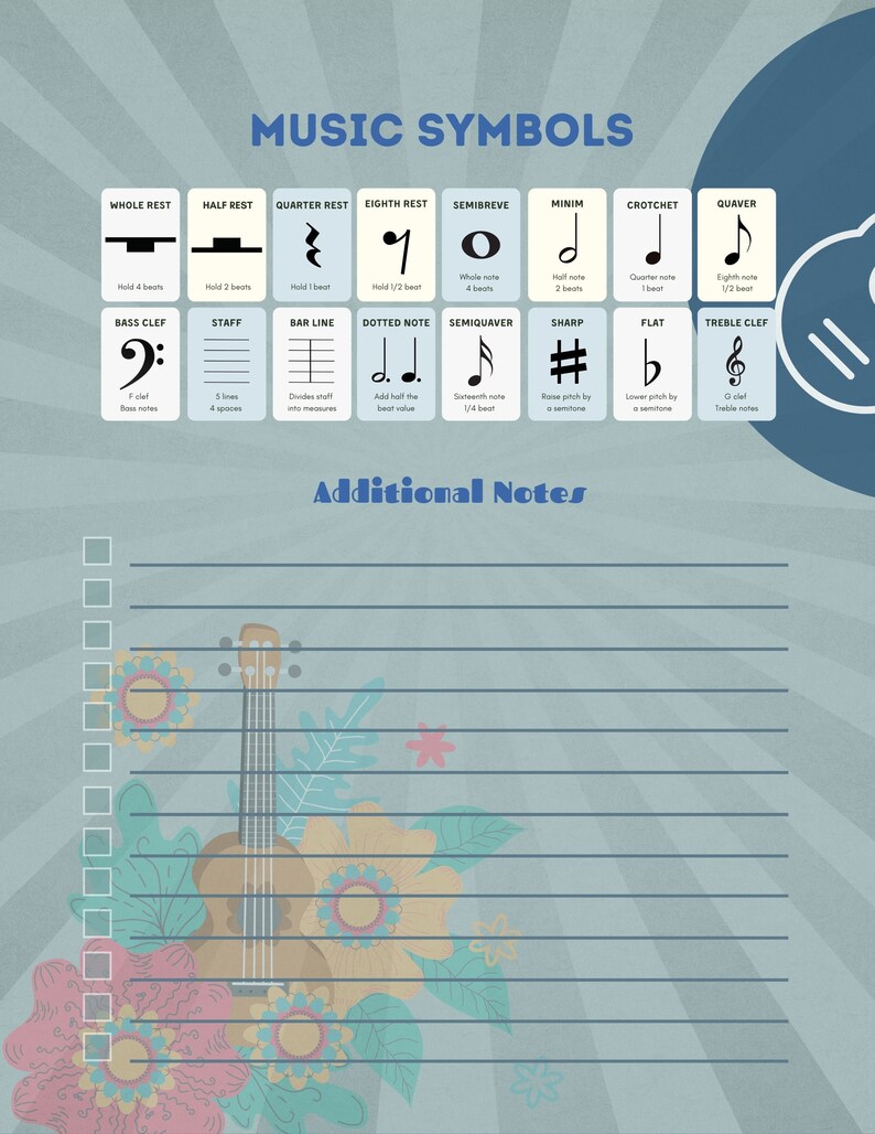4 Strings Tabs + Chords Charts, Cat Ukulele/bass Player Notebook ...