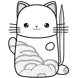 Sushi Cats! A Cute Coloring Book for Kitty Lovers Adults and Kids: 31 ...