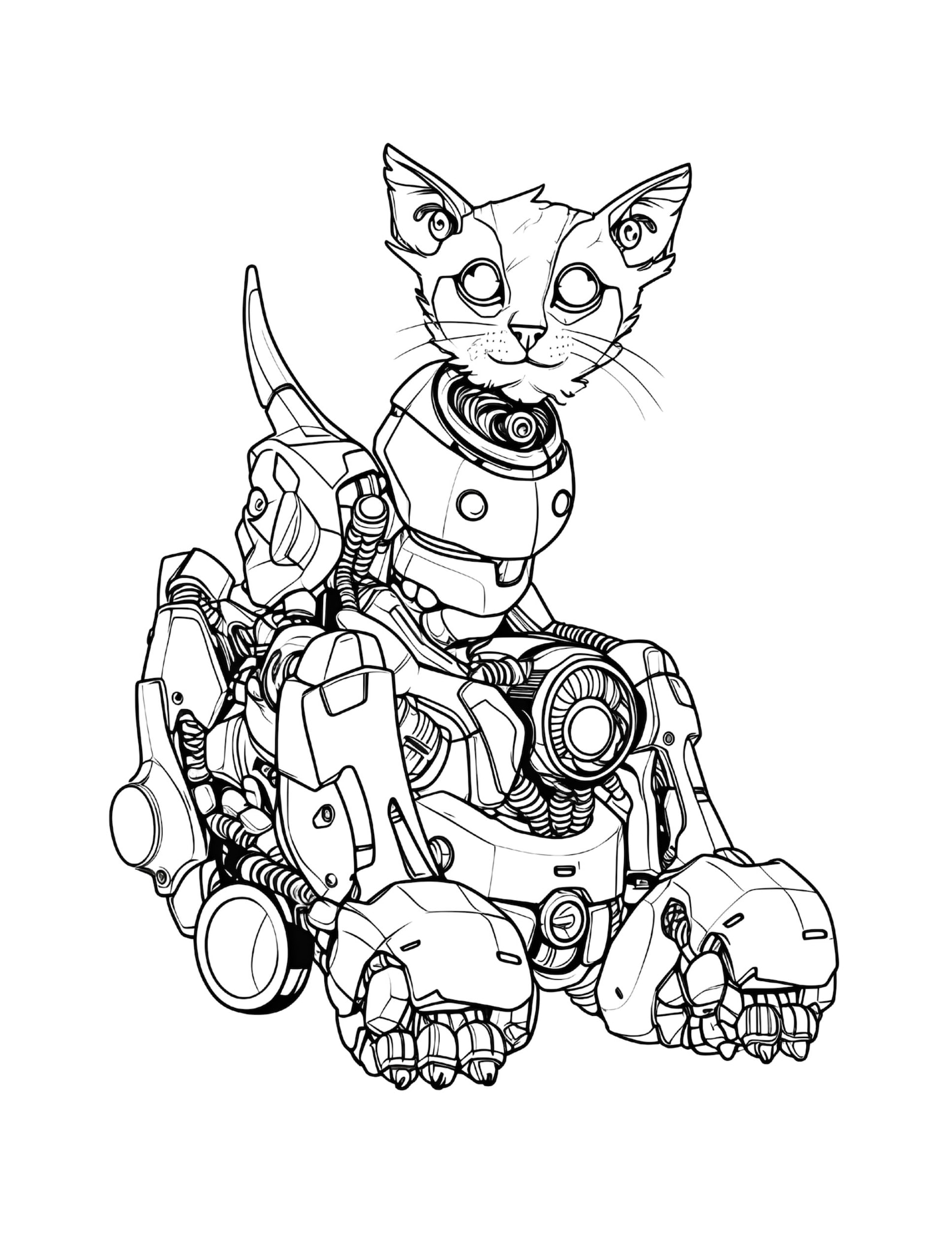 Future Cat 2099 - Mechanized Cyber Kitties, A Futuristic Cats Coloring ...
