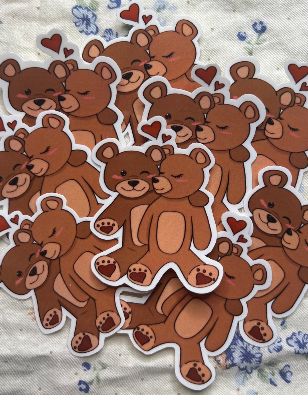 Teddy Bears in Luv Sticker, Vinyl Sticker, Waterproof Sticker, Sticker ...
