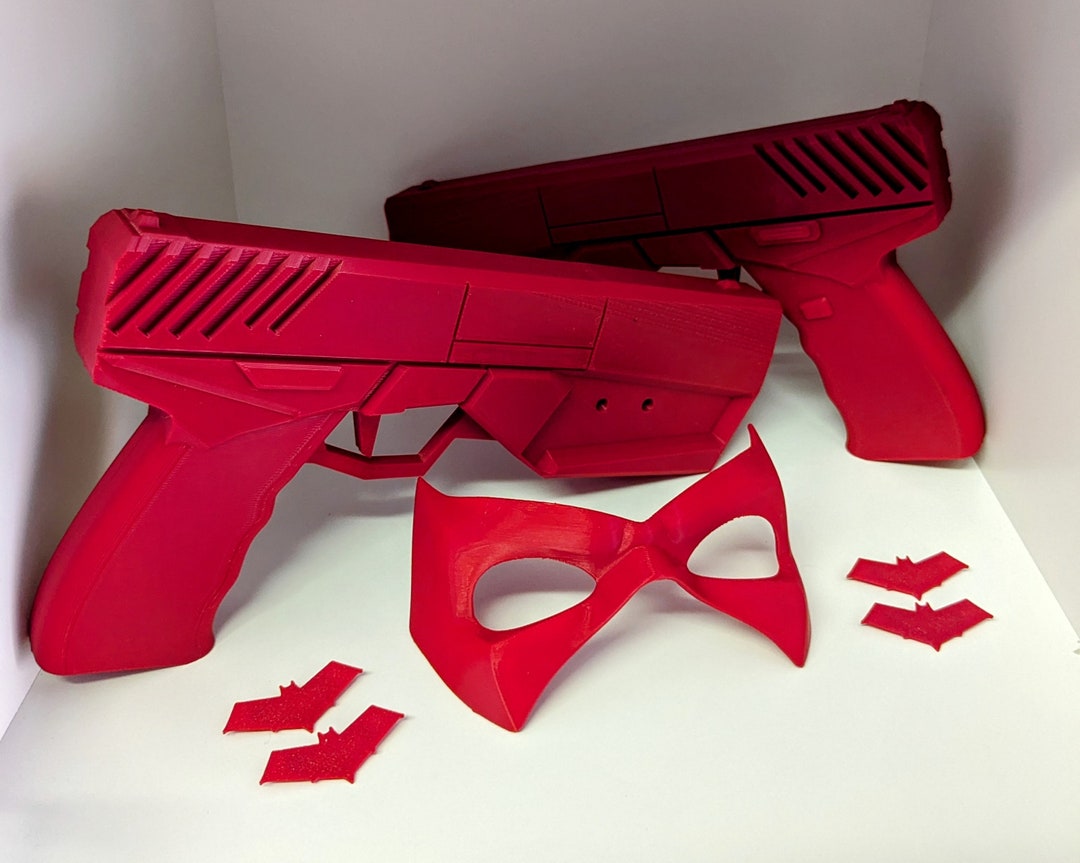 Red Hood Inspired RAW 3D Printed Cosplay Domino Mask and Pistol Set - Etsy