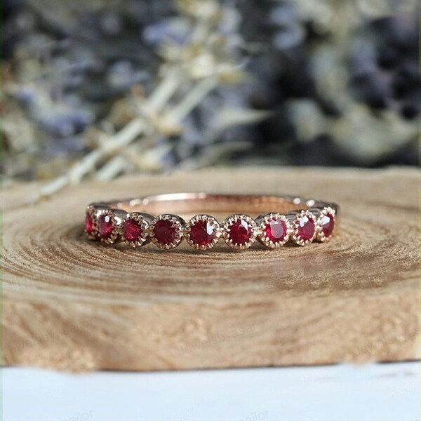 Ruby Eternity Band - Etsy