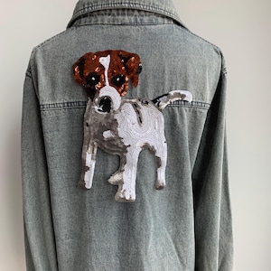 Adorable Large Sequin Dog Iron-on Patch – Sparkling Custom Designs for ...