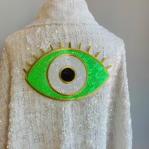 Mesmerizing Evil Eye With Eyelash Iron-on Patch: Embroidered Sequins for Protection and Style - Etsy