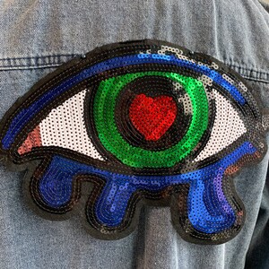 Large Sequins Crying Evil Eye Iron on Patch - Devil’s Eye Applique - Etsy