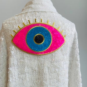 Mesmerizing Evil Eye With Eyelash Iron-on Patch: Embroidered Sequins for Protection and Style - Etsy